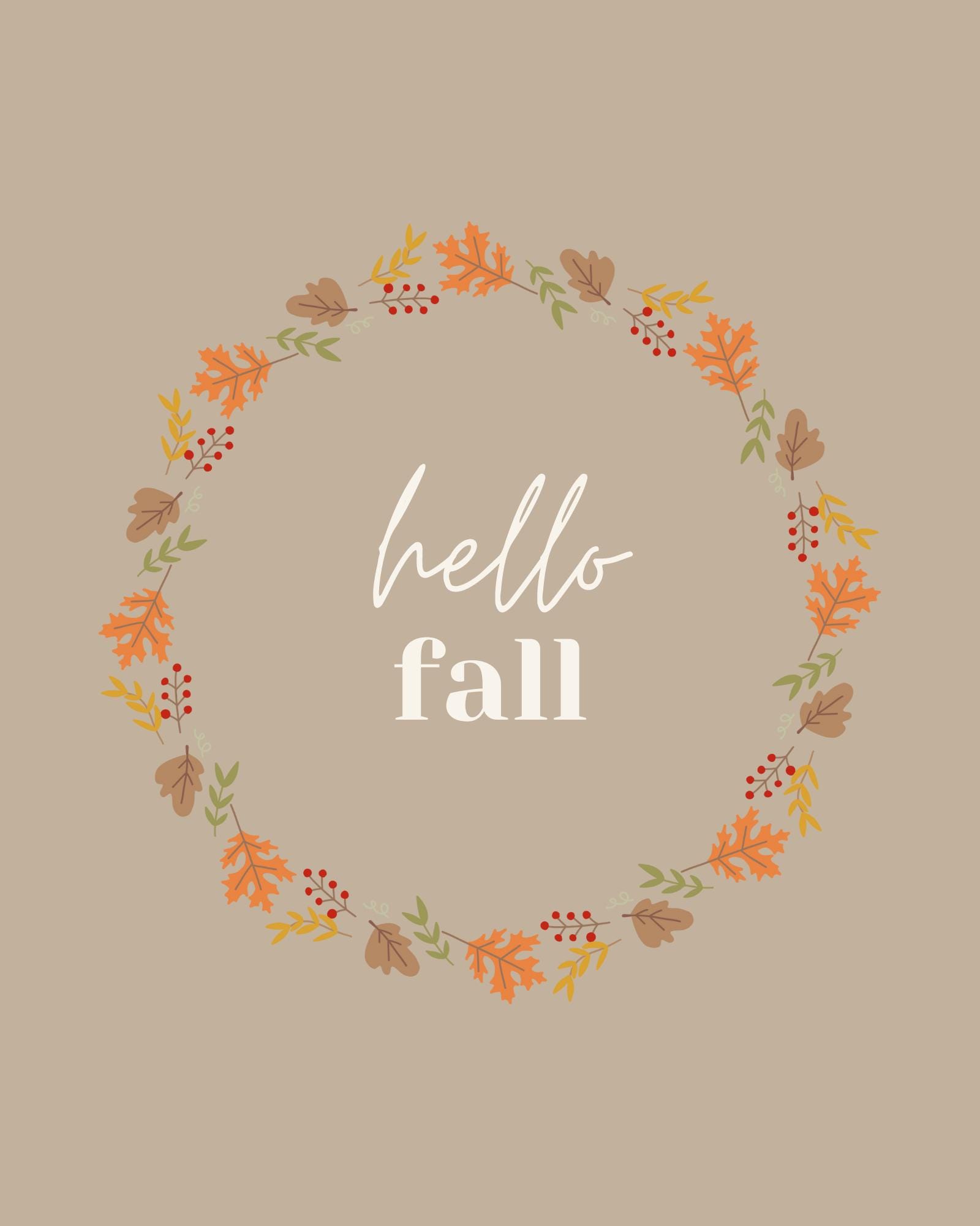 Hello Fall Print Unframed Physical Print Fall Decor Autumn Printed Wall ...
