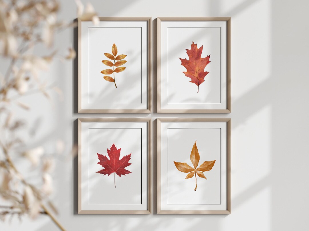 Fall Leaf Print Set | Unframed Physical Prints | Fall Decor | Autumn ...