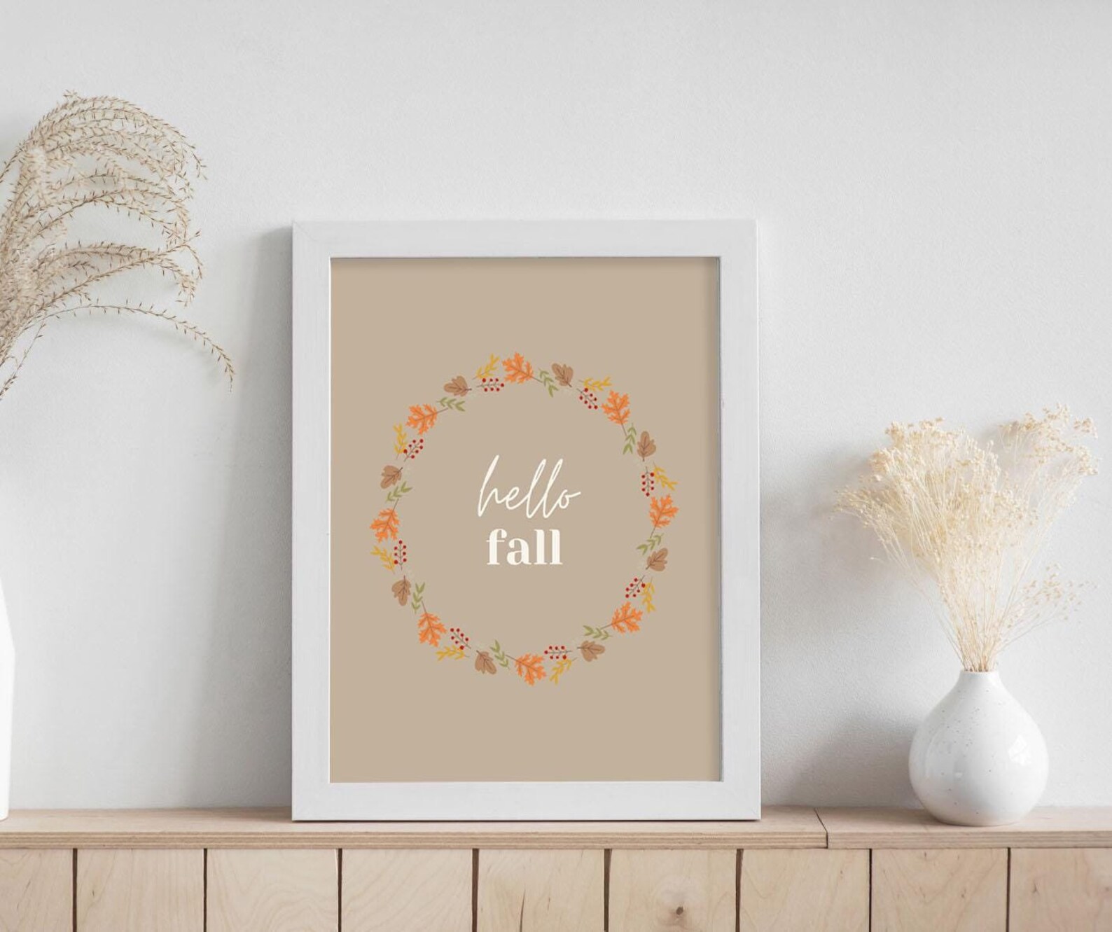 Hello Fall Print Unframed Physical Print Fall Decor Autumn Printed Wall ...