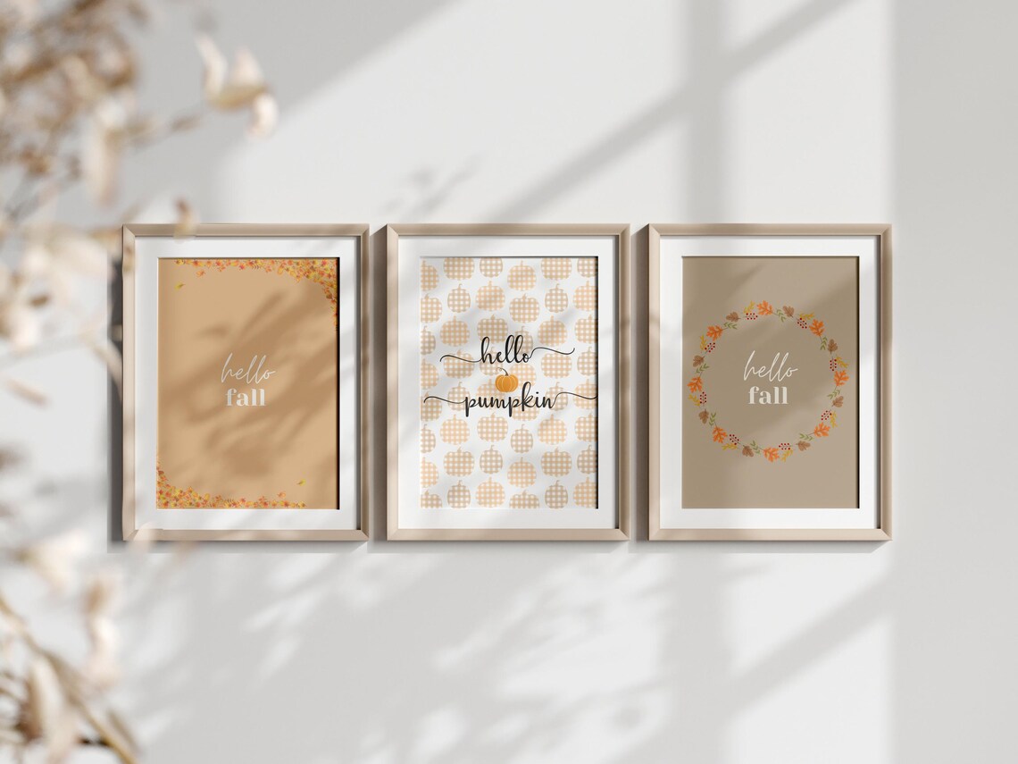Hello Fall Print | Unframed Physical Print | Fall Decor | Autumn ...
