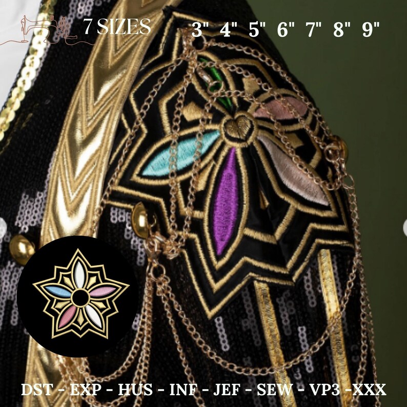 Rumi Kpop Demon Hunters Shoulder Embroidery, Applique Machine ...