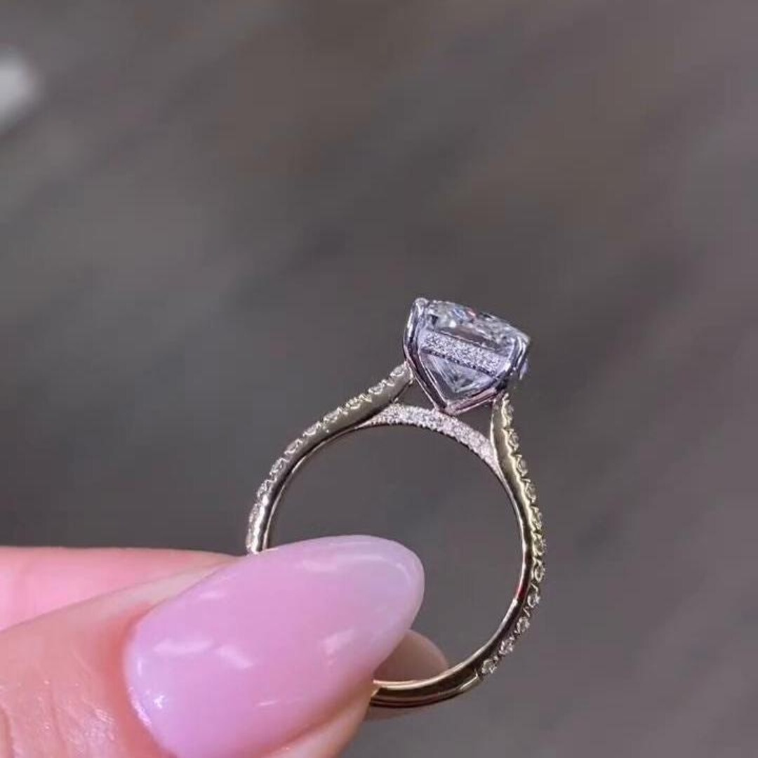 Unrivaled 4 Carat Radiant Cut Moissanite Engagement Ring | Brilliant ...