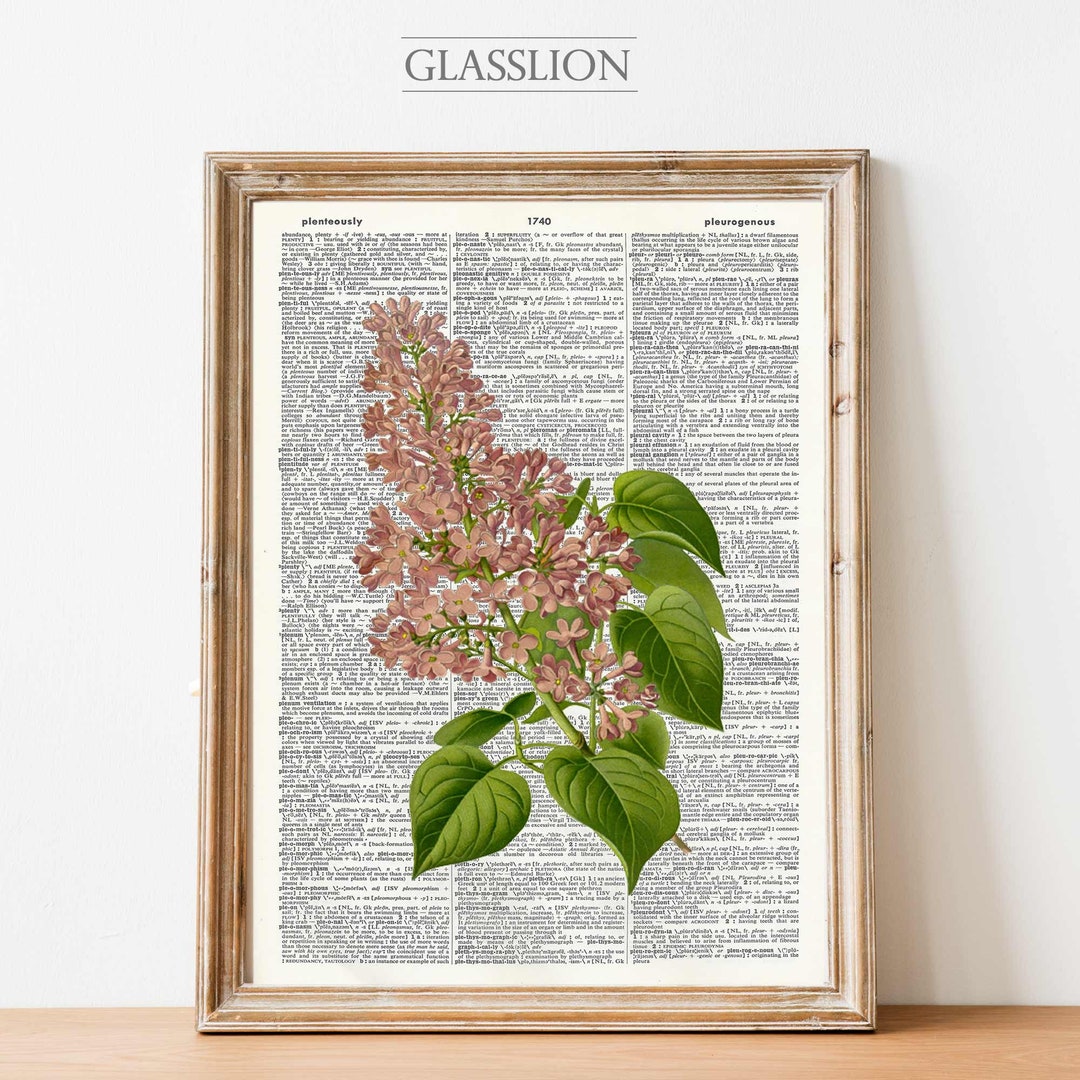 Pink Lilac Flower Dictionary | Floral Art | Glasslion DIGITAL DOWNLOAD ...