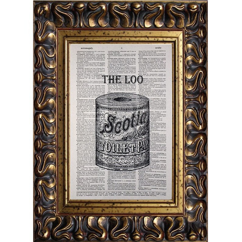 The Loo Print on a Vintage Book Page | Etsy