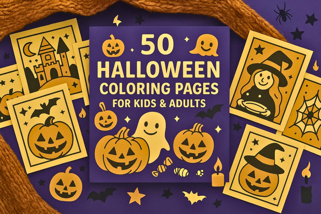 50 Halloween Coloring Pages: Spooky Activity Book (PDF Download) - Etsy