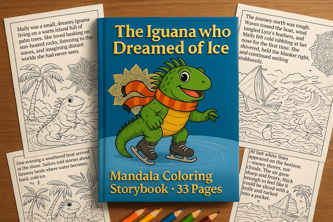 The Iguana Who Dreamed of Ice: A Magical Winter Story With 33 Coloring ...