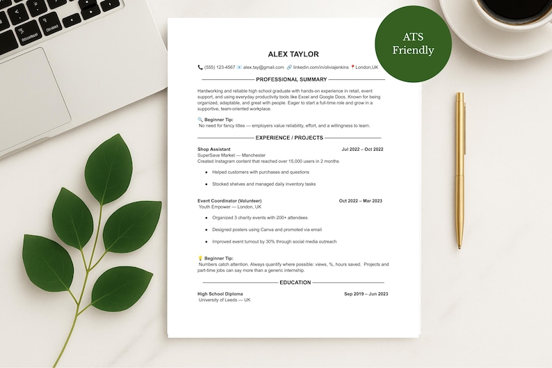 Simple Resume Template Bundle for Any Job | ATS Friendly Resume | Word ...