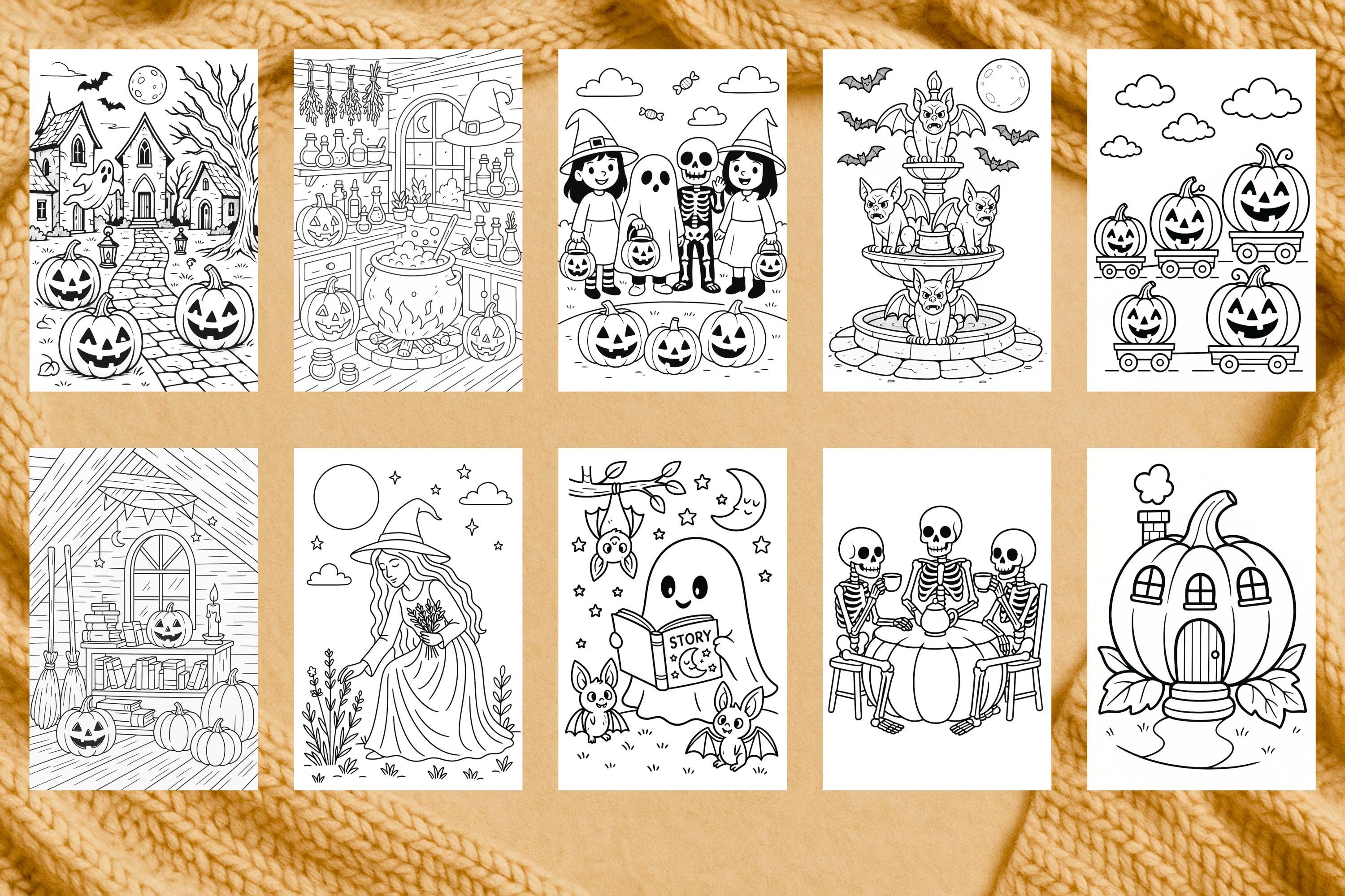 400 Halloween Coloring Pages Bundle | Printable PDF for Kids and Adults ...