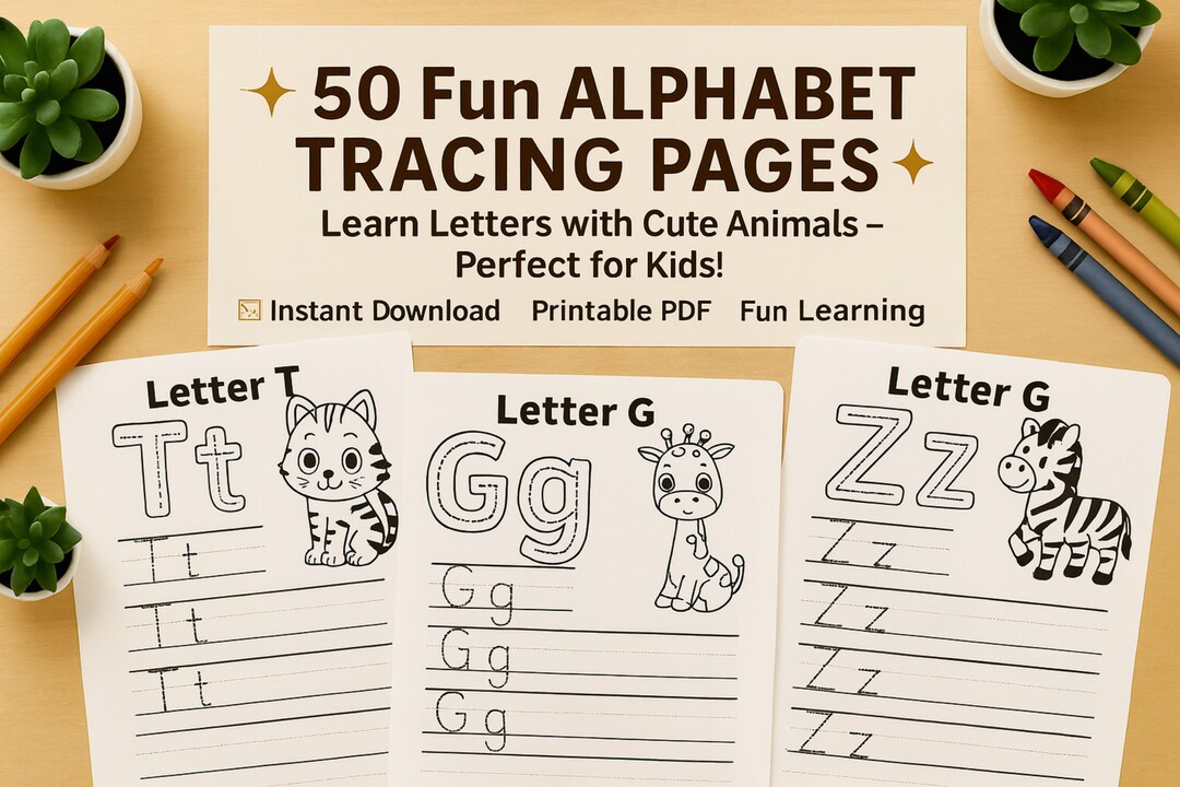 Alphabet Tracing Worksheets – Animal Letters Handwriting Practice (PDF ...