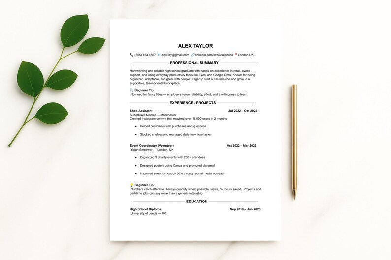 Simple Resume Template Bundle for Any Job | ATS Friendly Resume | Word ...