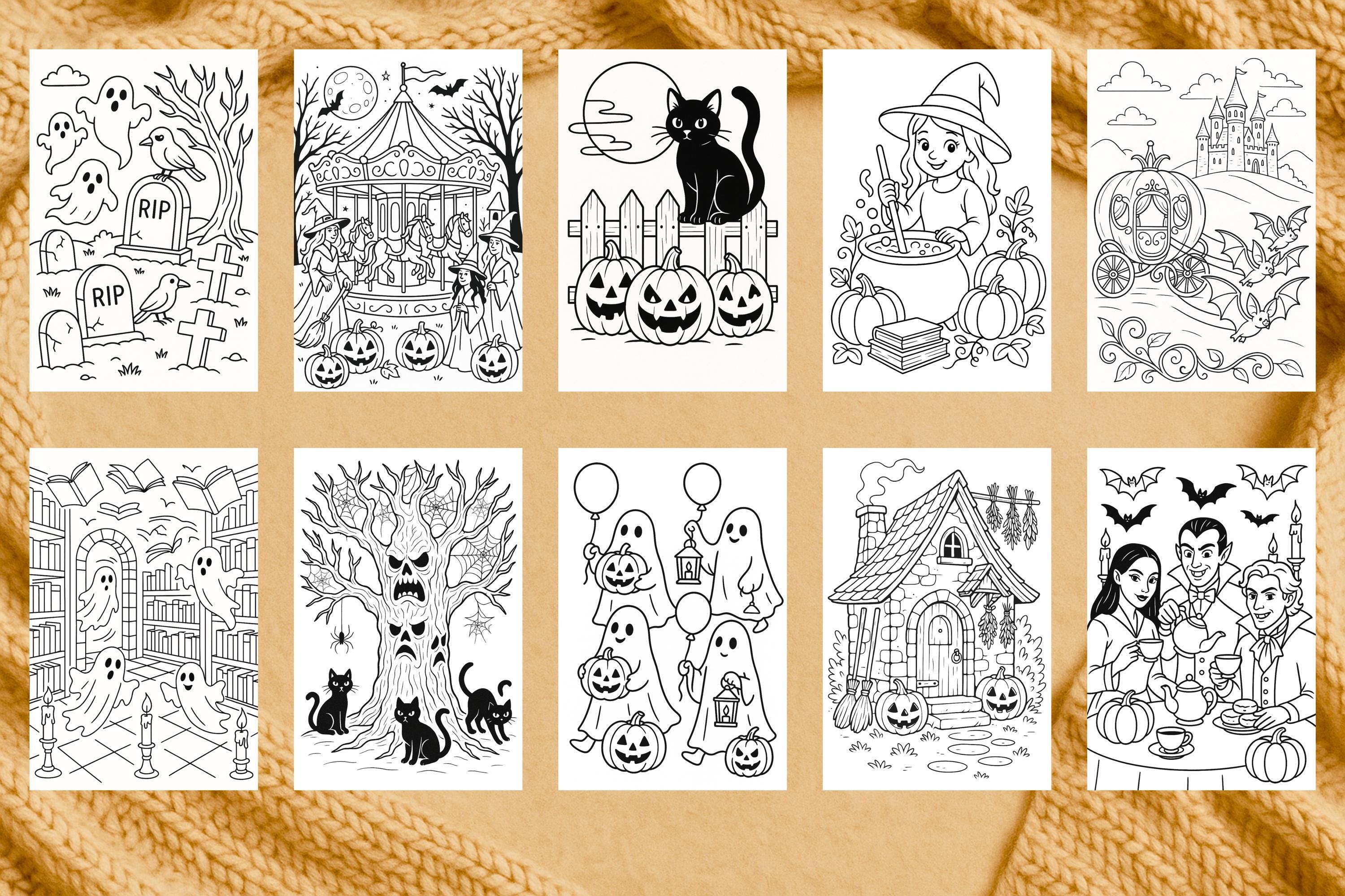 400 Halloween Coloring Pages Bundle | Printable PDF for Kids and Adults ...
