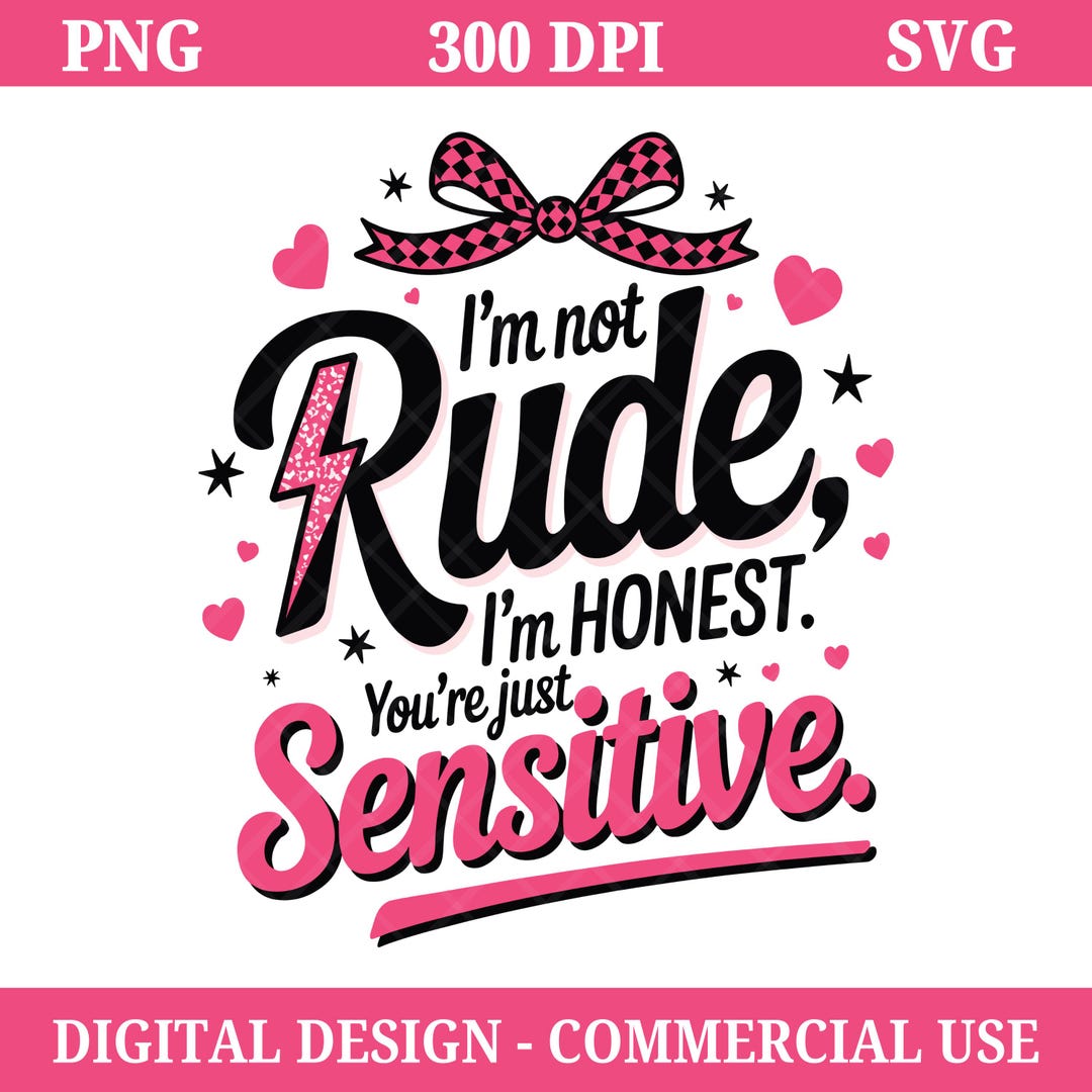 I'm Not Rude SVG | Funny Sarcastic Quote | Retro Checkered Coquette ...