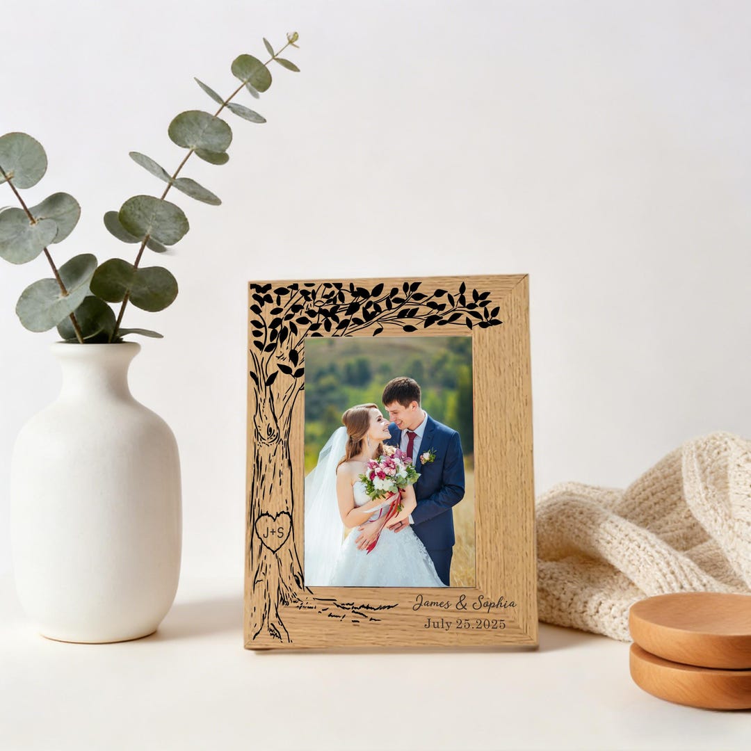 Custom Wedding Photo Frame, Engagement Gift, Engaged Photo Frame ...