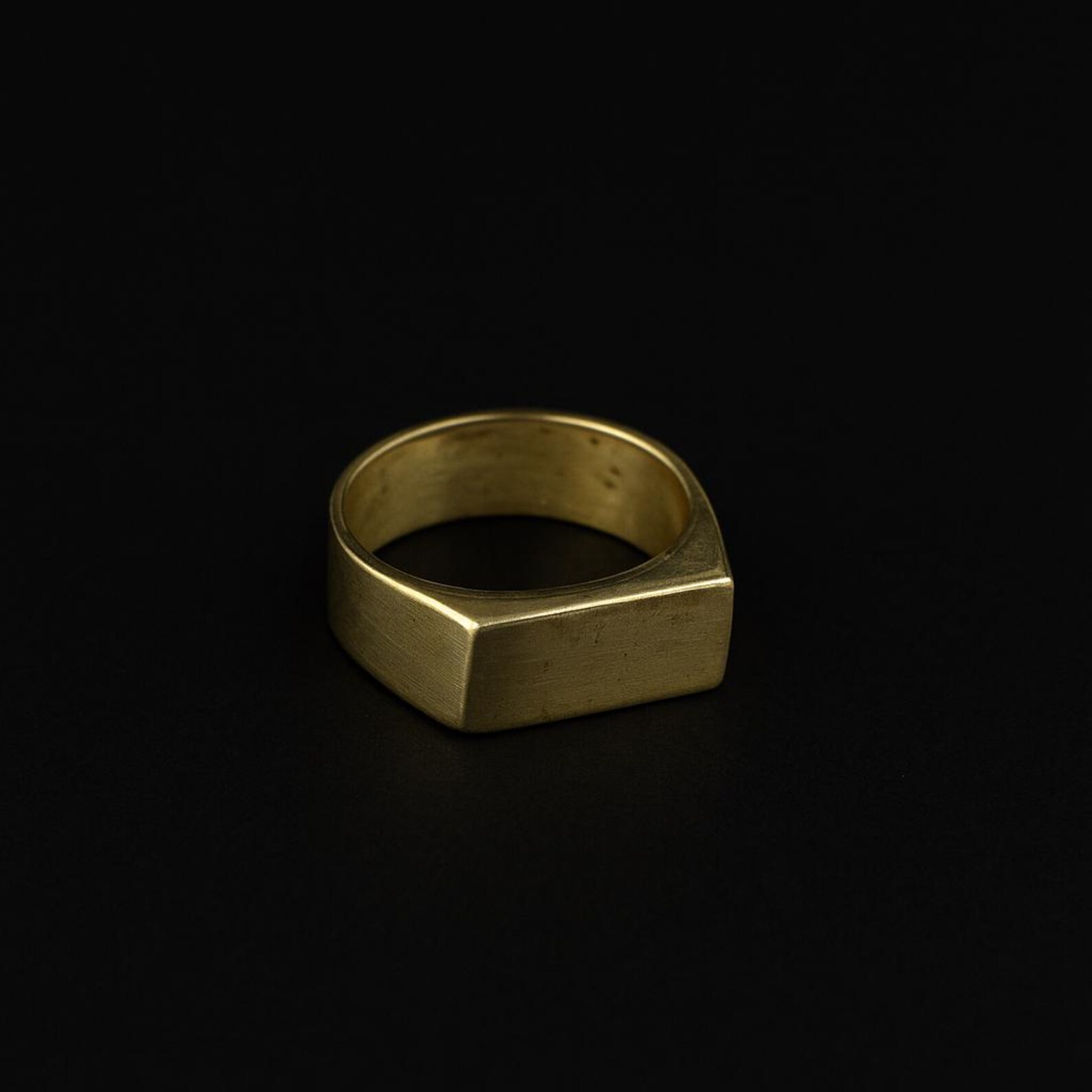 Square Signet Ring for Unisex, Casual Minimalist Chunky Band, Matte ...