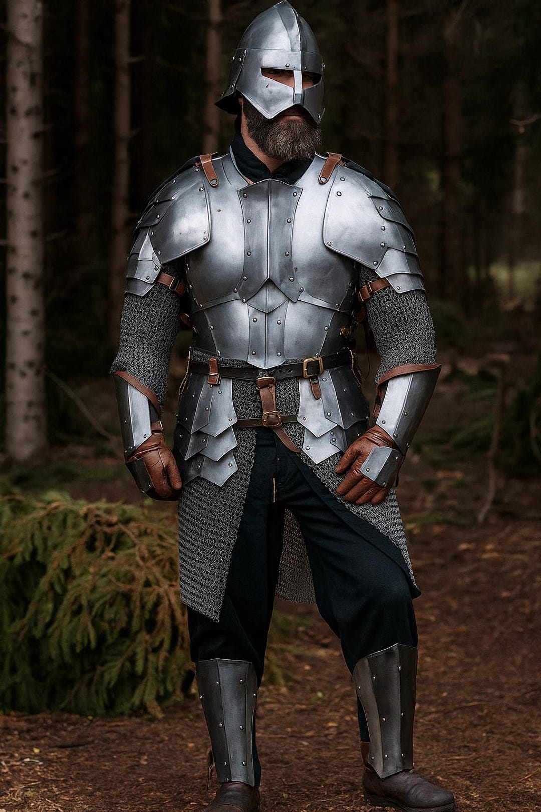 Dark Dreki Steel Knight Armor Suit Full Body Armor With Cuirass ...