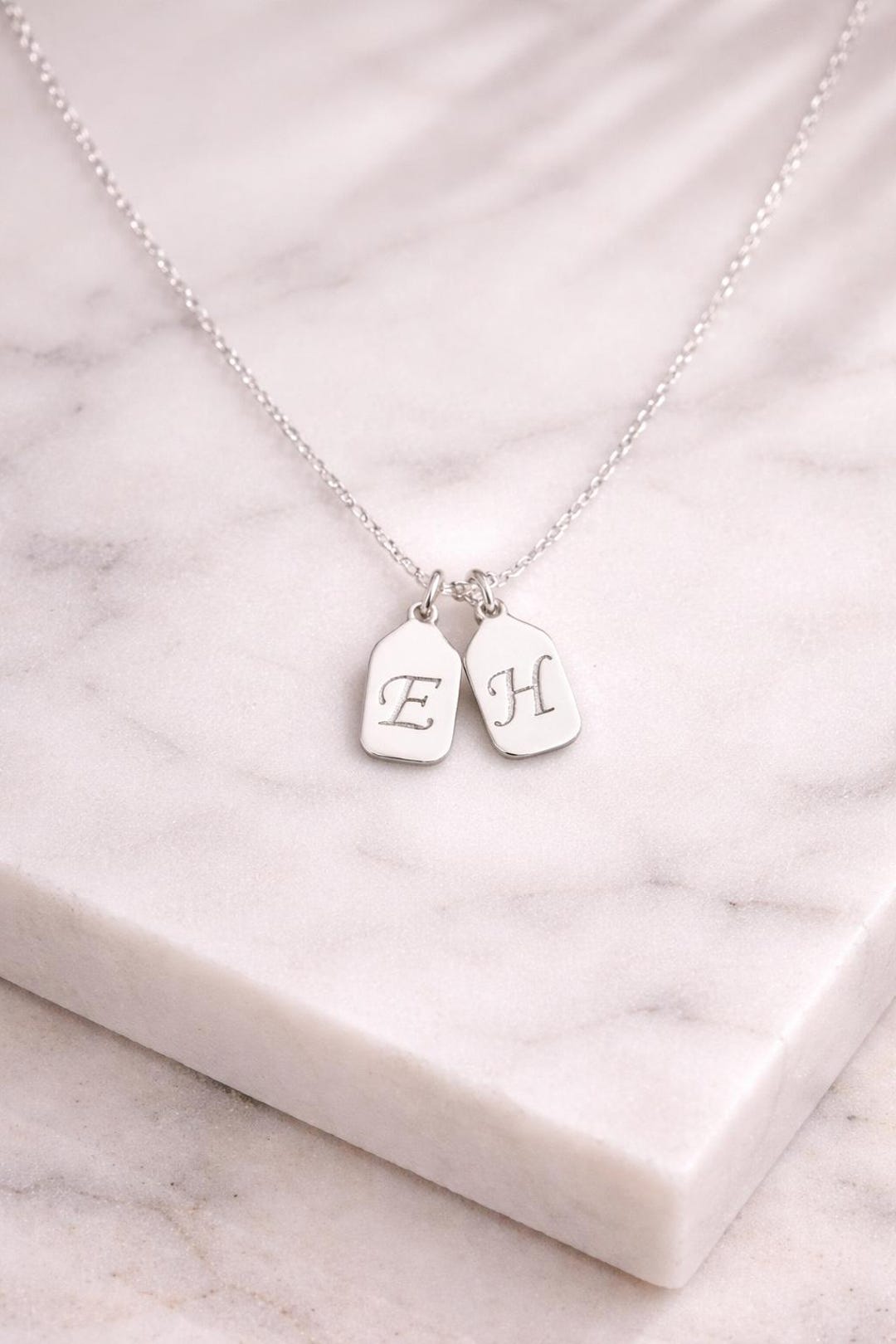 Personalized 14k Gold Name Tag Necklace: Custom Engraved Charm - Etsy