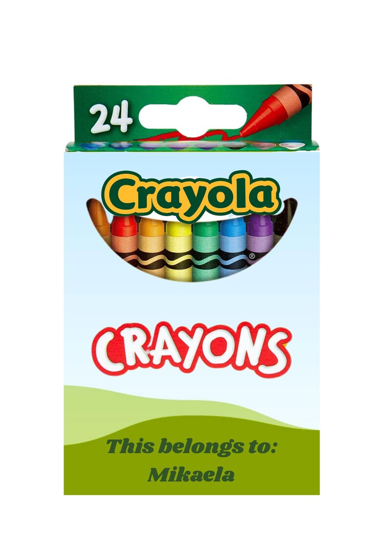 Personalized School Supply Labels: Crayola & Elmer's Templates ...