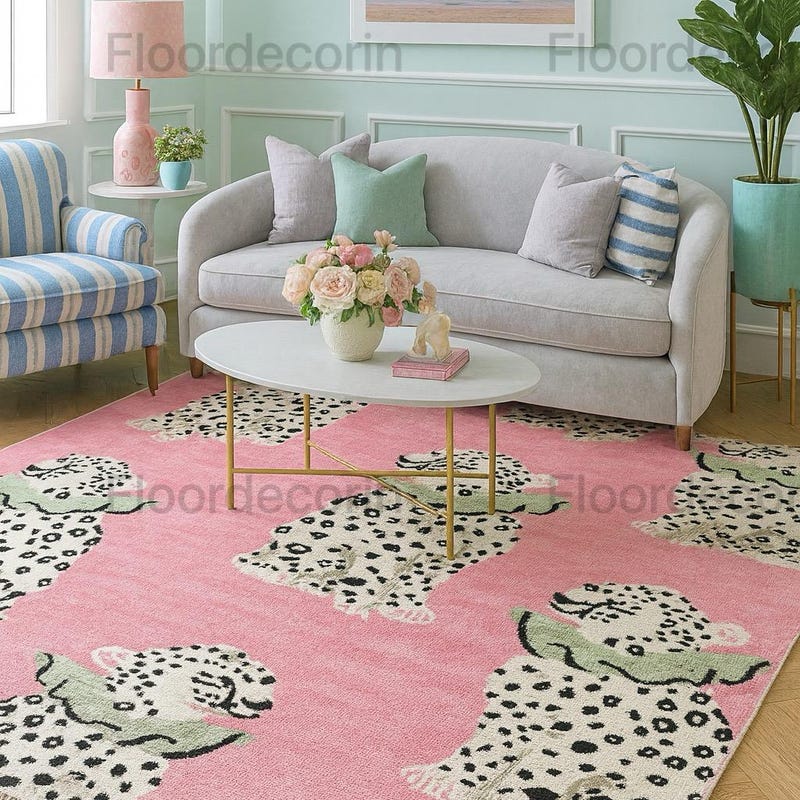 Pink Animal Rug - Etsy