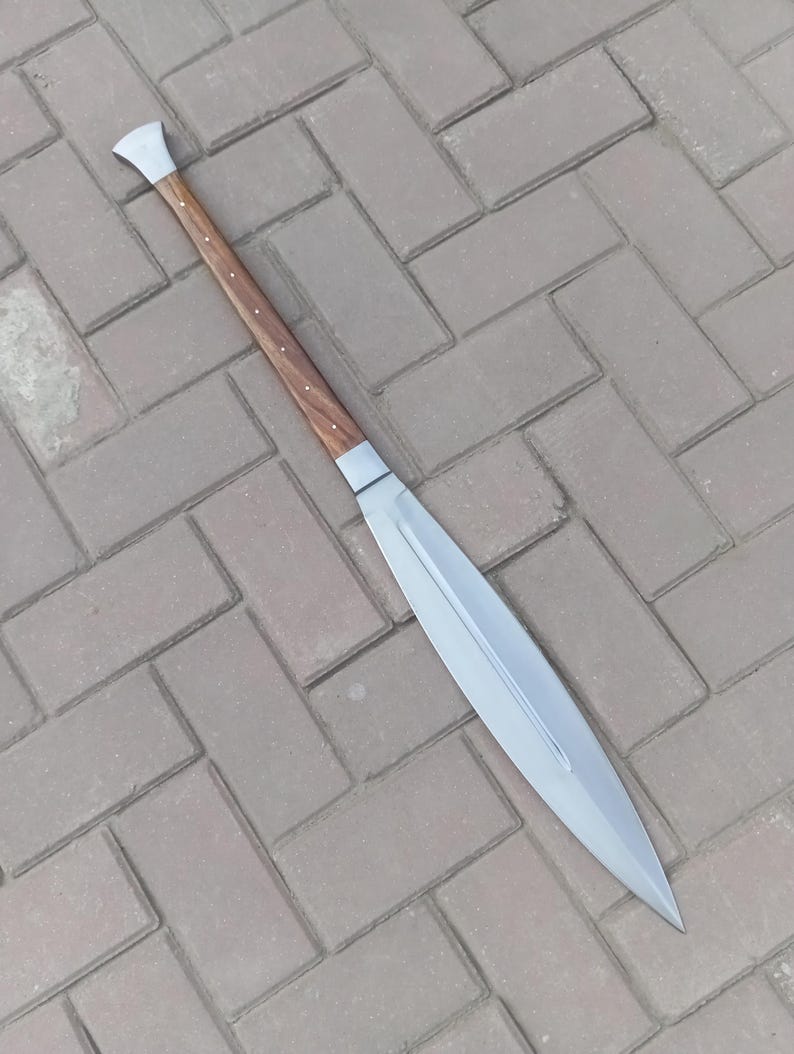 Zulu Iklwa Sword-spear: 18" Carbon Steel Blade, Rosewood Handle, Hand ...