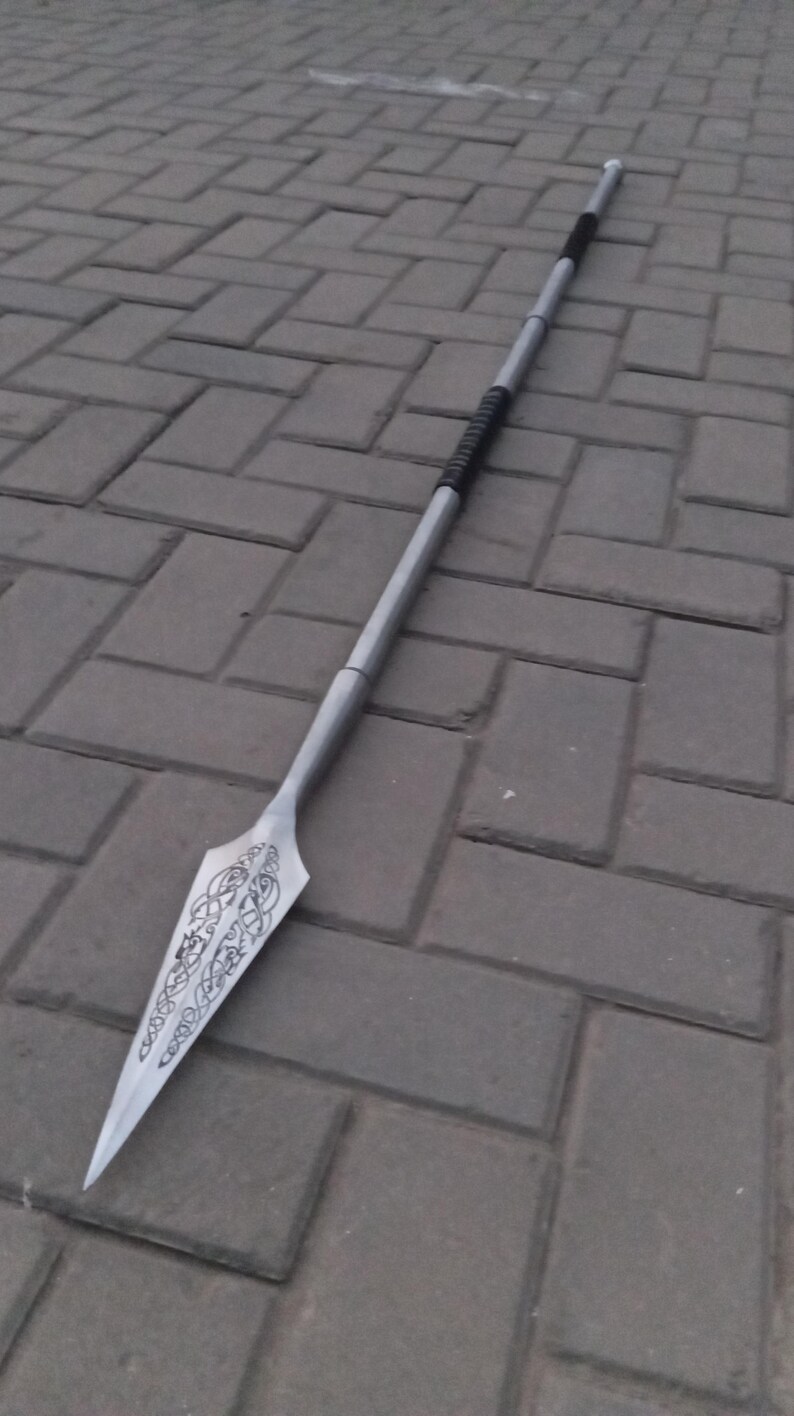 Hand-forged Spear With Celtic Engraving – Viking Style Steel Spear ...