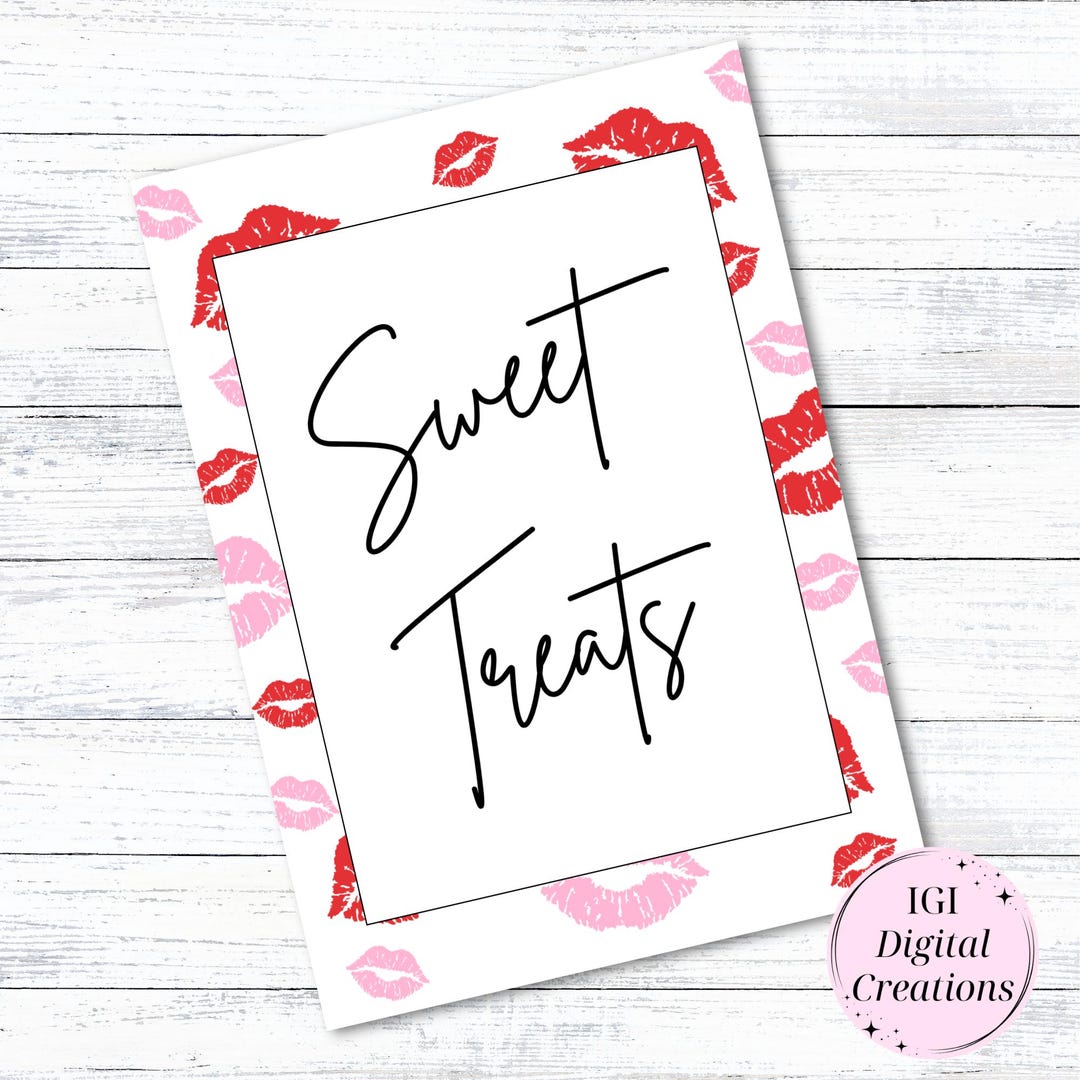 Kiss the Miss Goodbye Theme Sweet Treats Party Sign – Digital Download ...