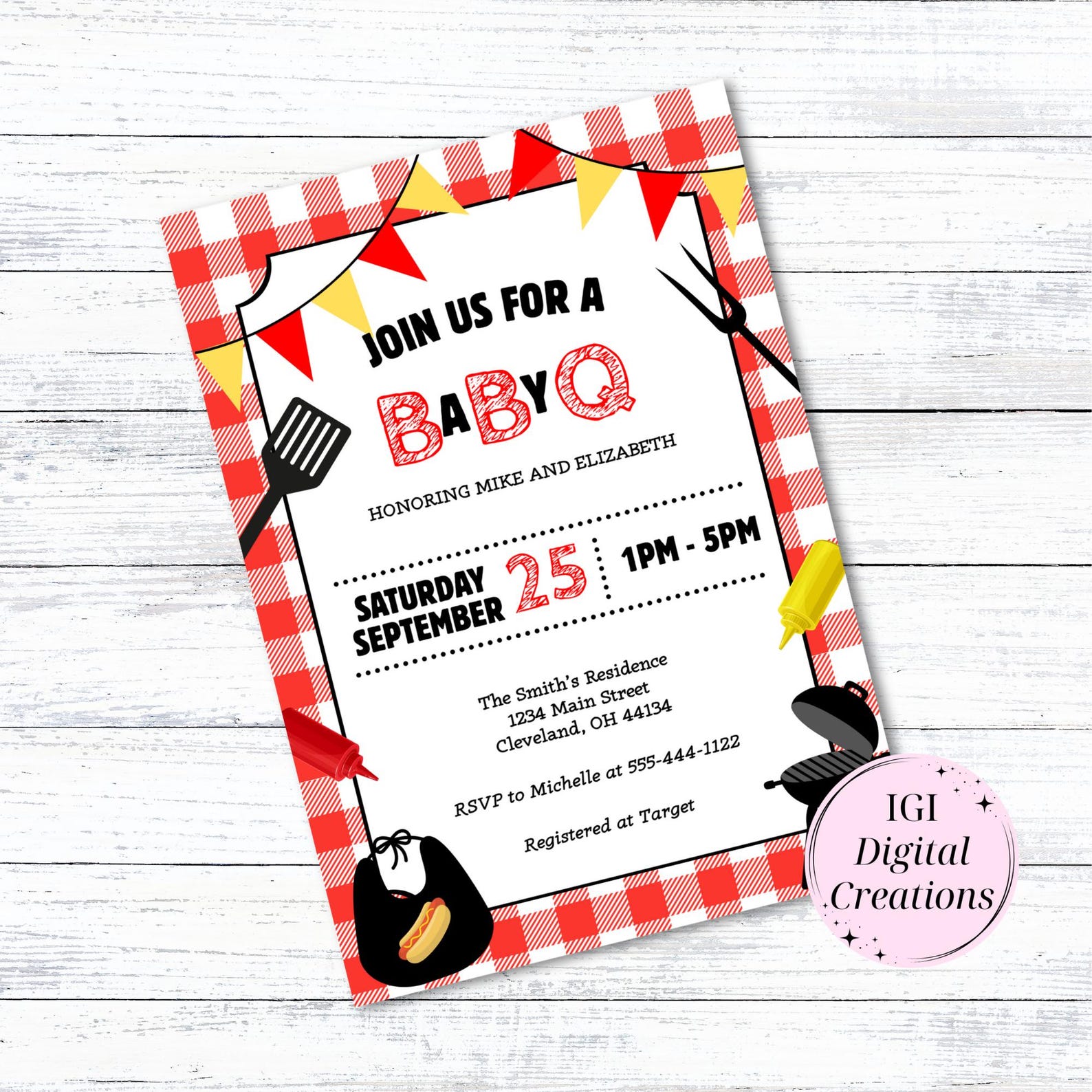 Baby-q - BBQ Baby Shower Invitation - Editable Template - Etsy
