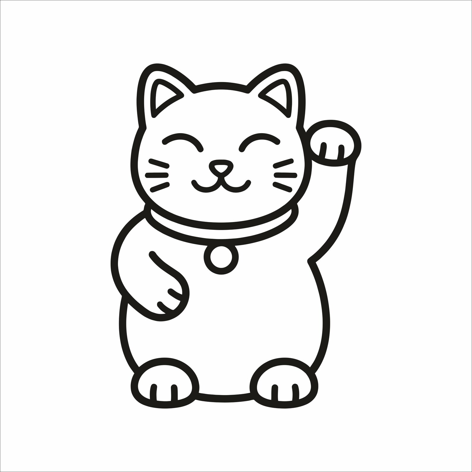 Minimalist Maneki Neko SVG PNG, Lucky Cat Line Art, Japanese Clipart - Etsy