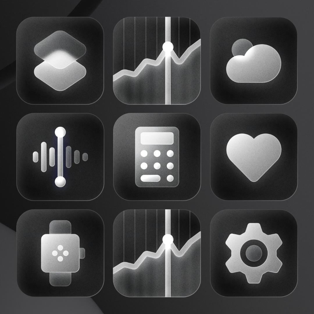 IPhone App Icons – Digital Ios Shortcuts 14-17 Social Media Glass Icons ...