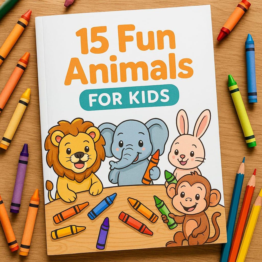 15 Fun Animals Coloring Pages for Kids – Printable Coloring Book PDF ...