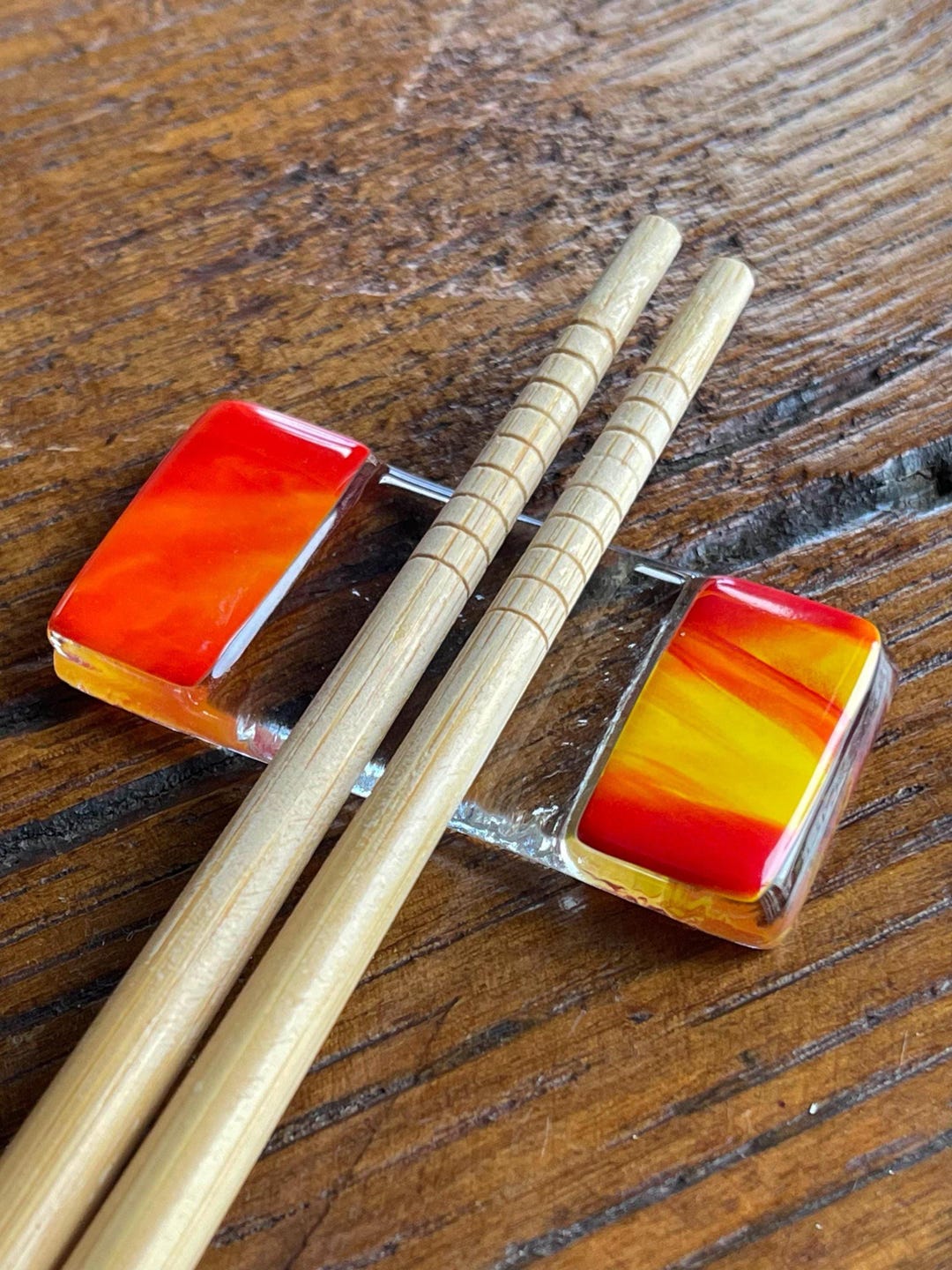Fused Glass Chopstick Rest – Handmade Minimalist Tableware - Etsy