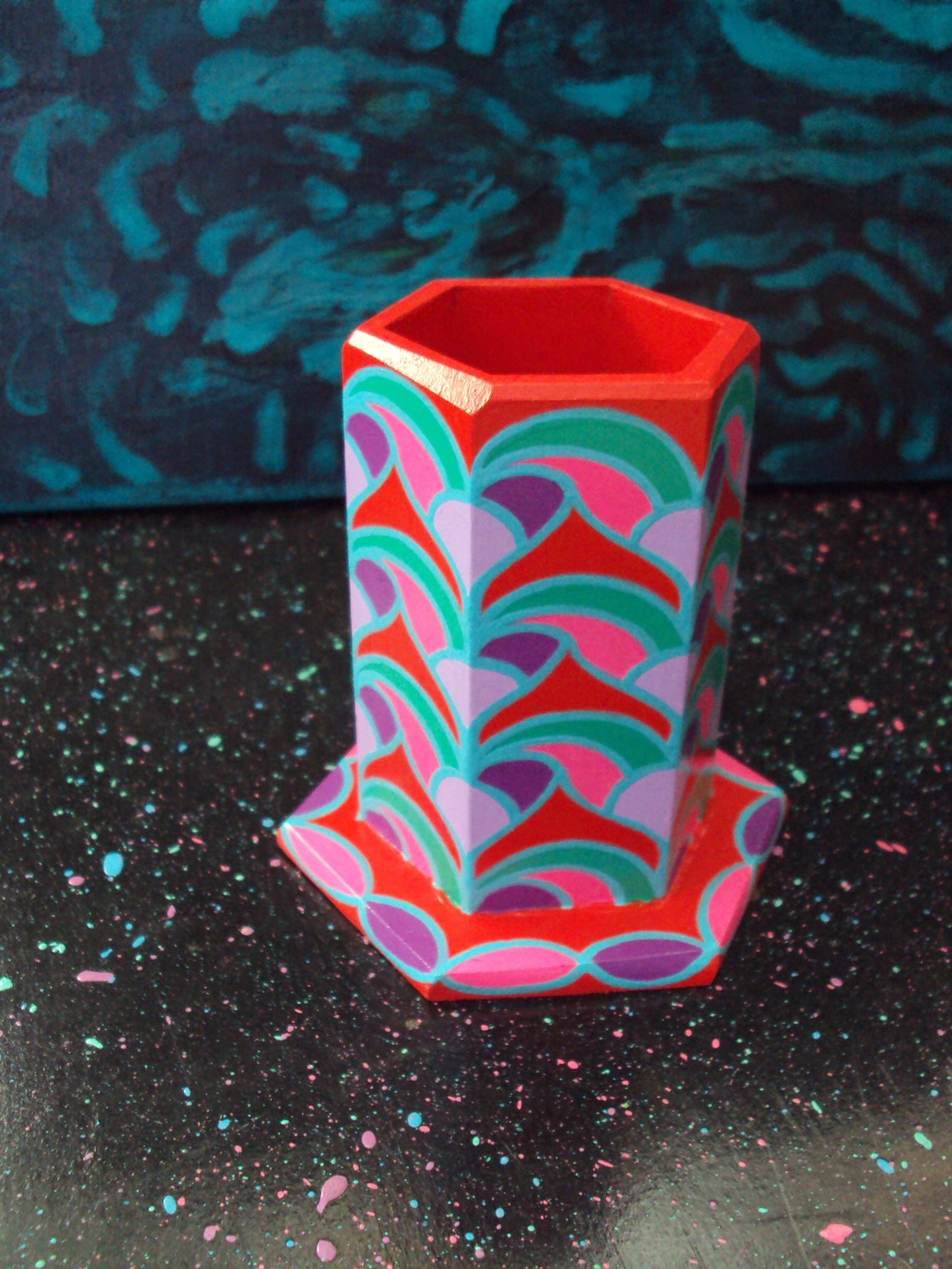 Hand Painted Pencil Box Decorative Original Designs With - Etsy