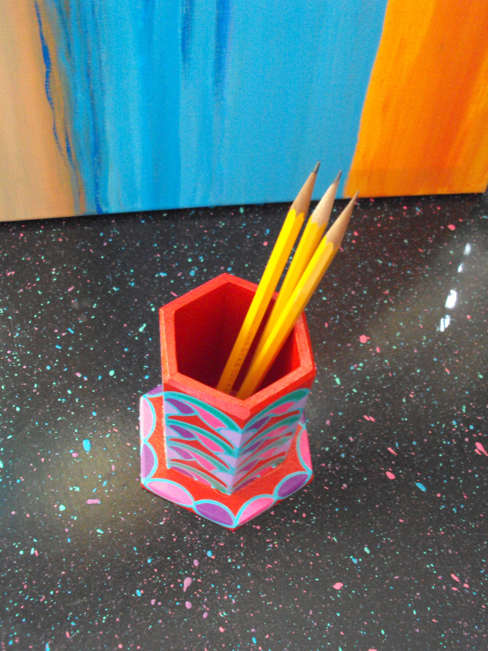 Hand Painted Pencil Box Decorative Original Designs With - Etsy