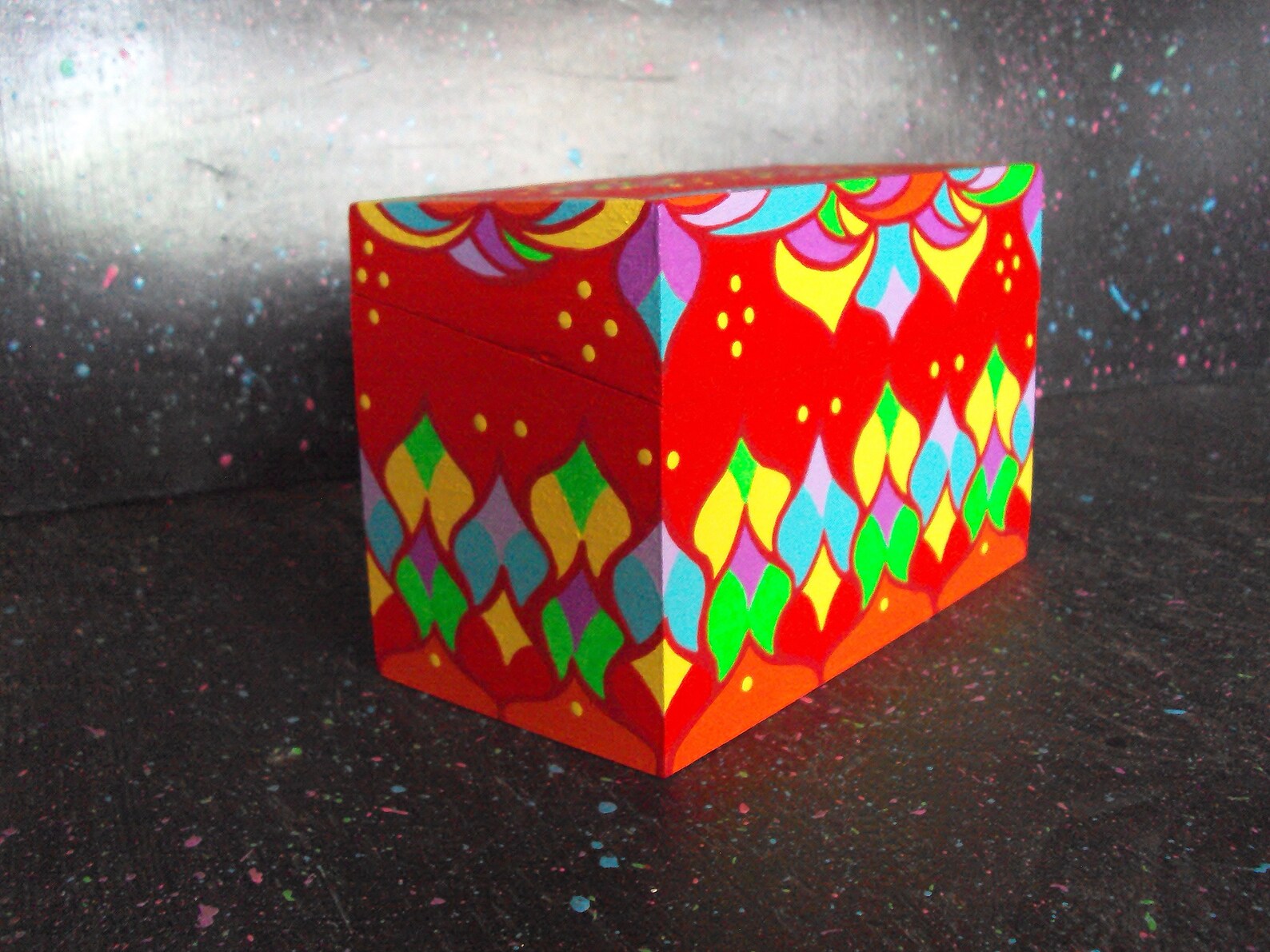 Bright Red Handpainted Decorative Wood Box Recipe Box Floral - Etsy