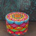 Decorative Round Box Hand Painted Mandala Design Original Design Blue ...