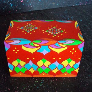 Bright Red Handpainted Decorative Wood Box Recipe Box Floral Like ...
