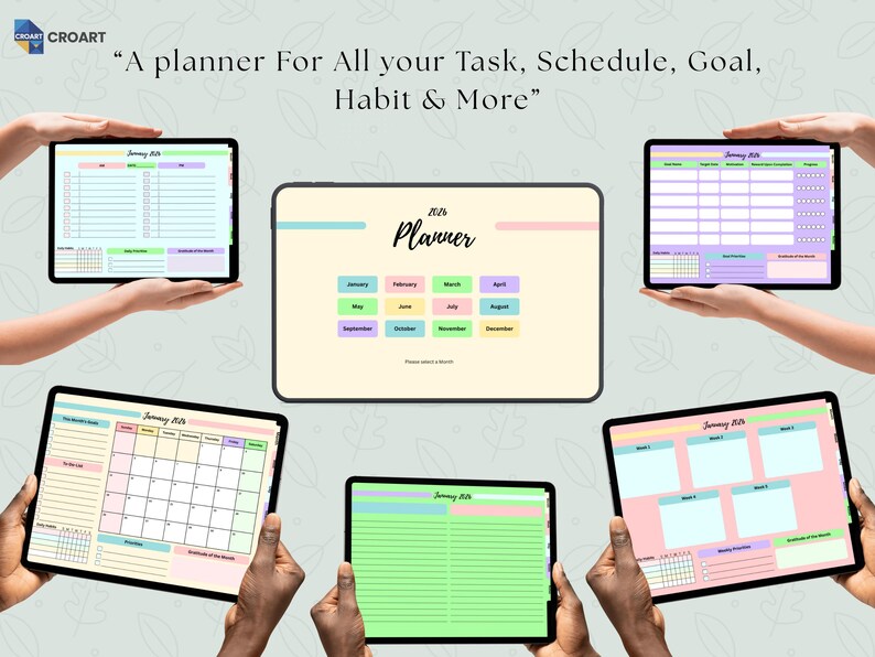 2026 Digital Planner | Weekly, Daily, Monthly | Goal & Habit Tracker ...