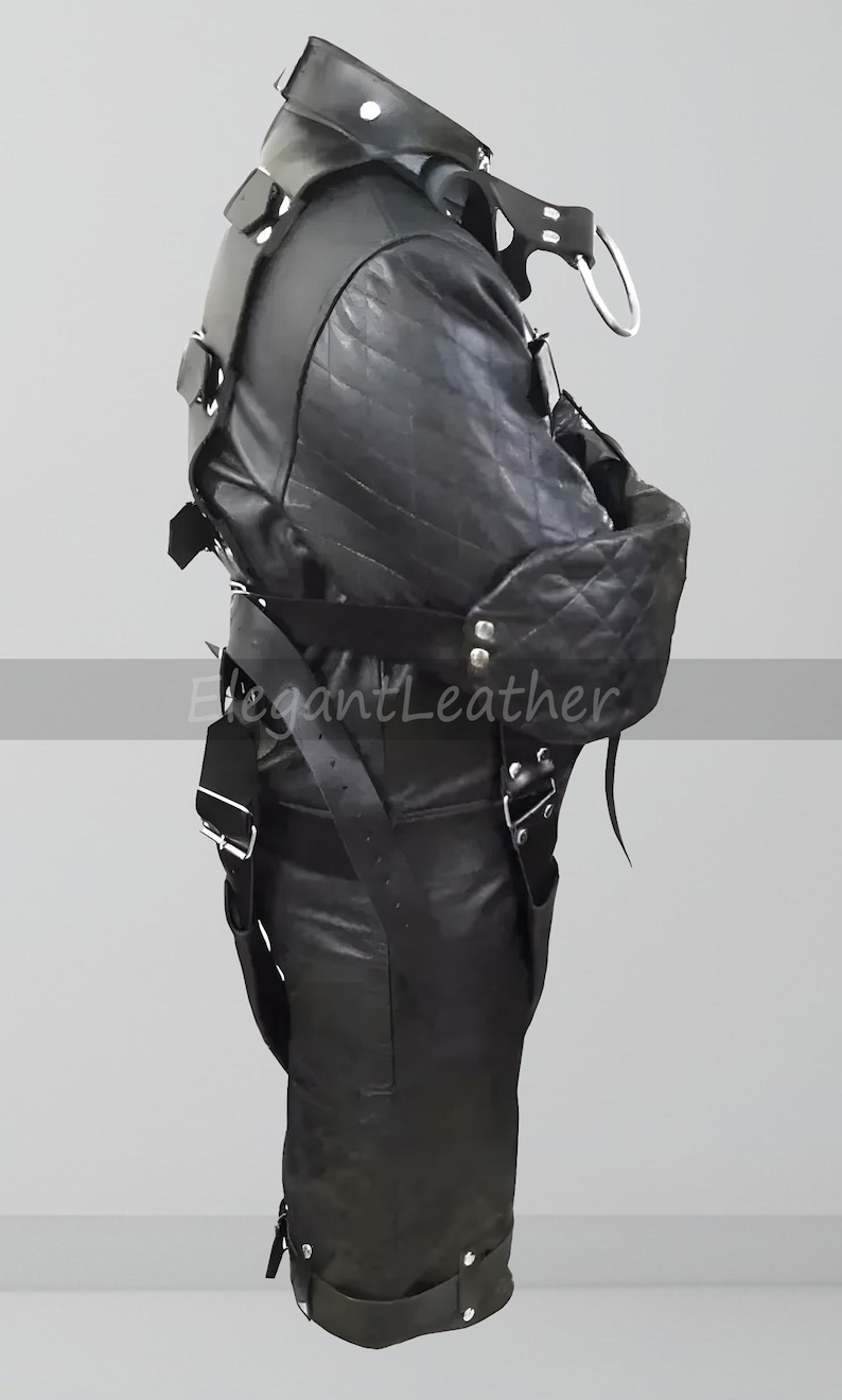 Leather Suspension Suit: Bondage Cosplay Costume With Welded D-rings - Etsy