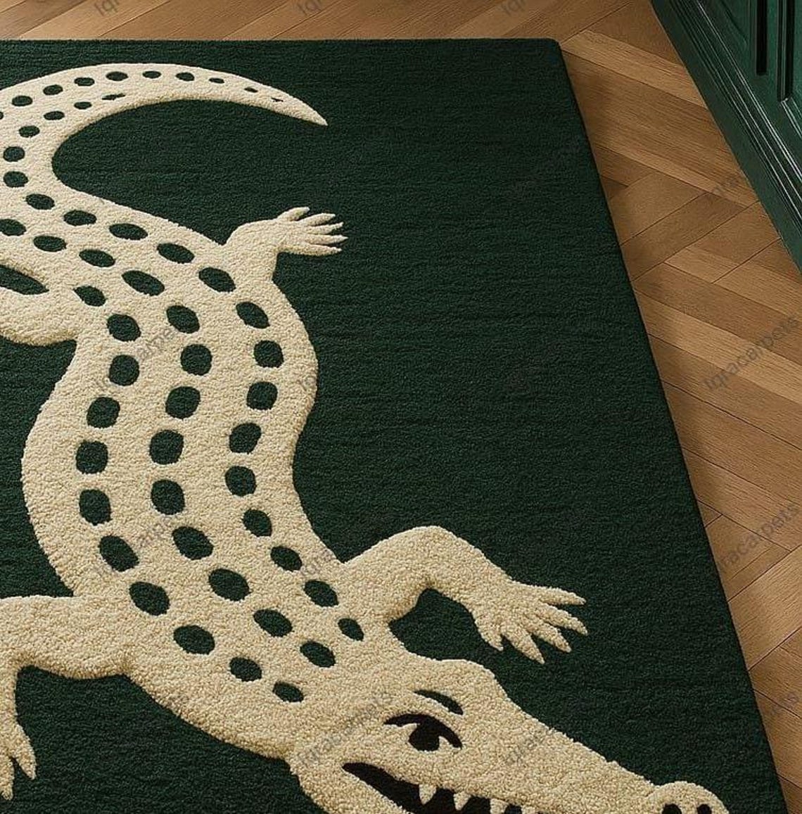 Hand Tufted Crocodile Rug – Bold Jungle Animal Carpet, Playful ...