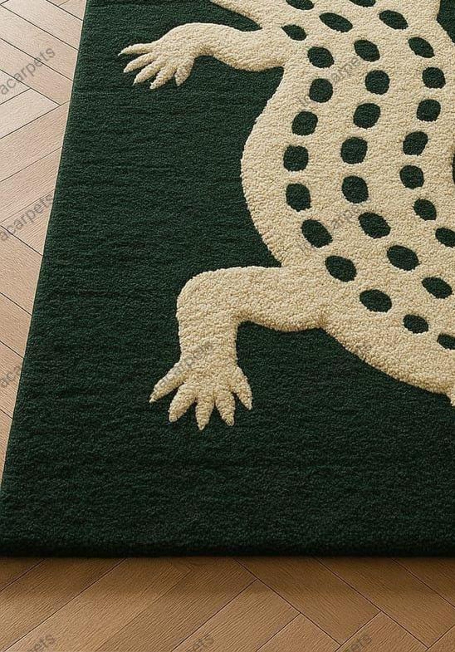 Hand Tufted Crocodile Rug – Bold Jungle Animal Carpet, Playful ...