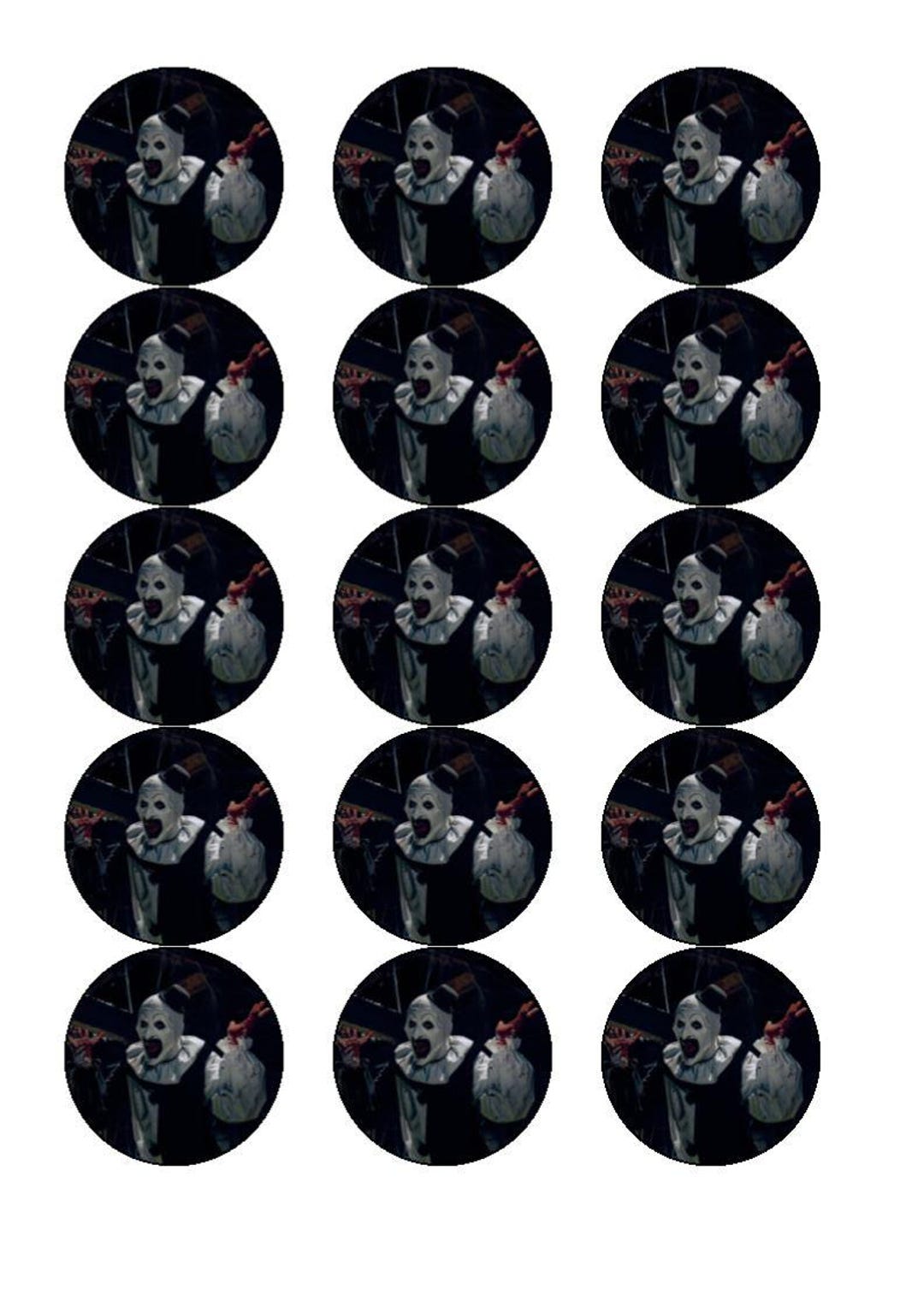 Terrifier Edible Icing Sheet Toppers - Etsy UK