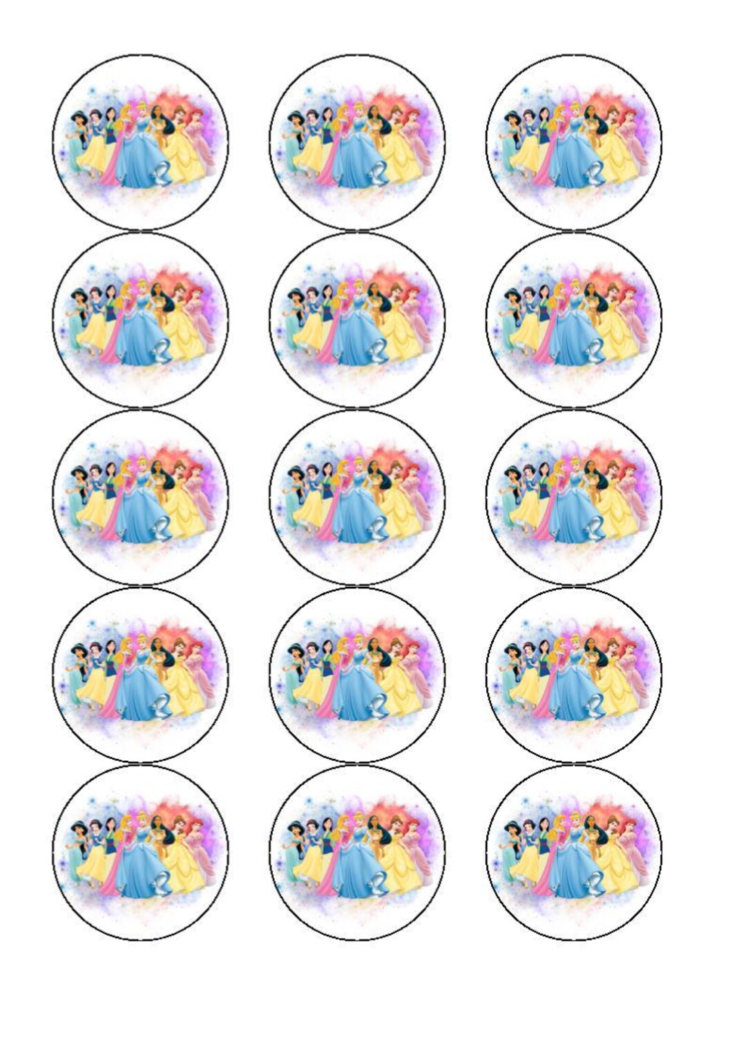 Disney Princess Edible Icing Sheet Toppers - Etsy