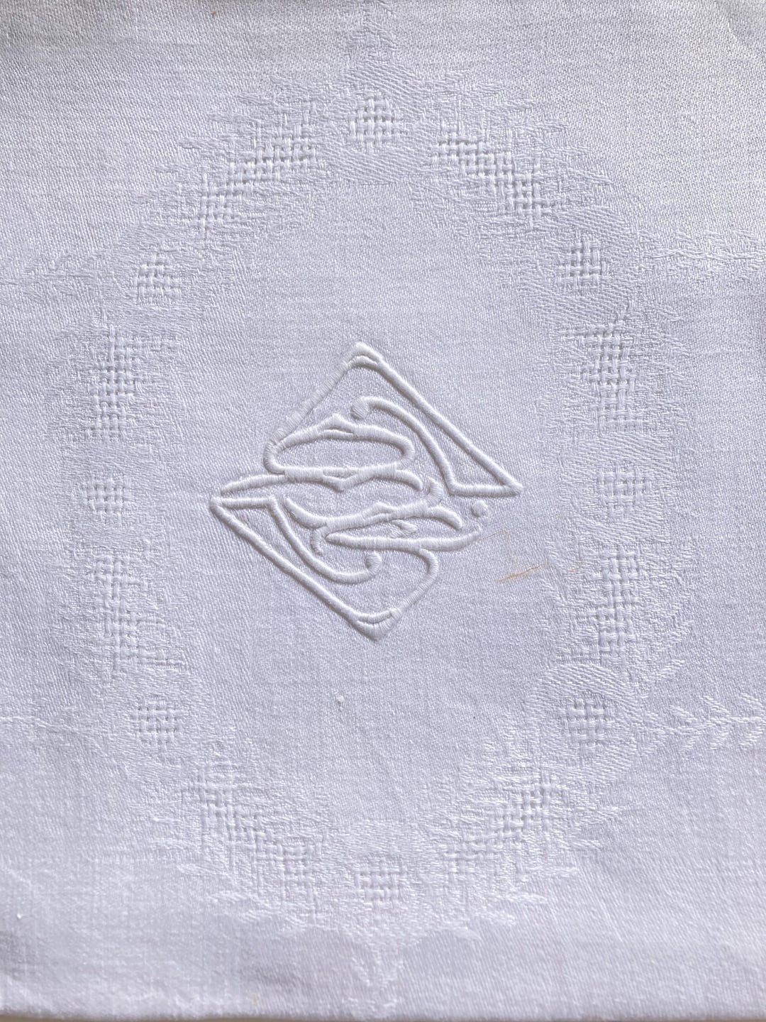 Antique French Linen Damask Napkins With Silk Threads - Set of 12 - Etsy