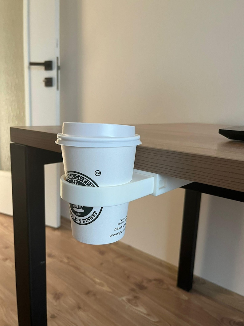Desk Cup Holder Under Desk – Sliding Coffee Cup Mount for Office Desk ...