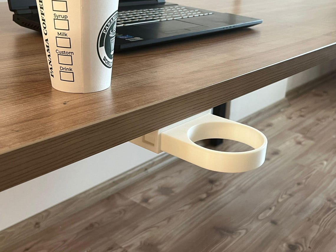 Desk Cup Holder Under Desk – Sliding Coffee Cup Mount for Office Desk ...