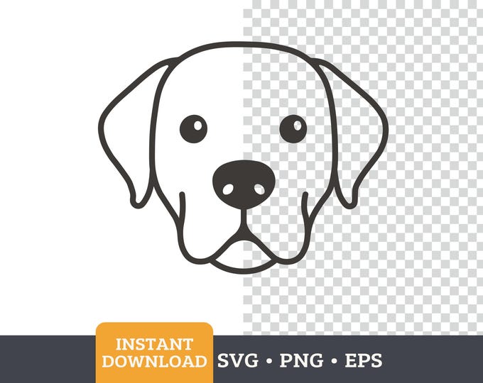 Labrador Outline SVG: Dog Line Art, Cricut Cut File (digital Download ...