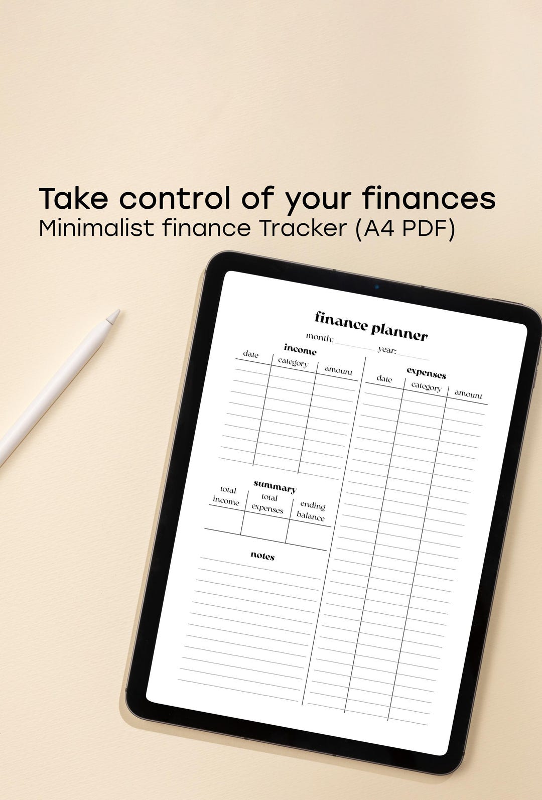 Minimalist Finance Planner – Printable Monthly Budget Template | Track ...