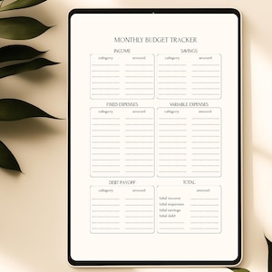 Monthly Finance Tracker Printable – A4 PDF | Income, Savings, Expenses ...