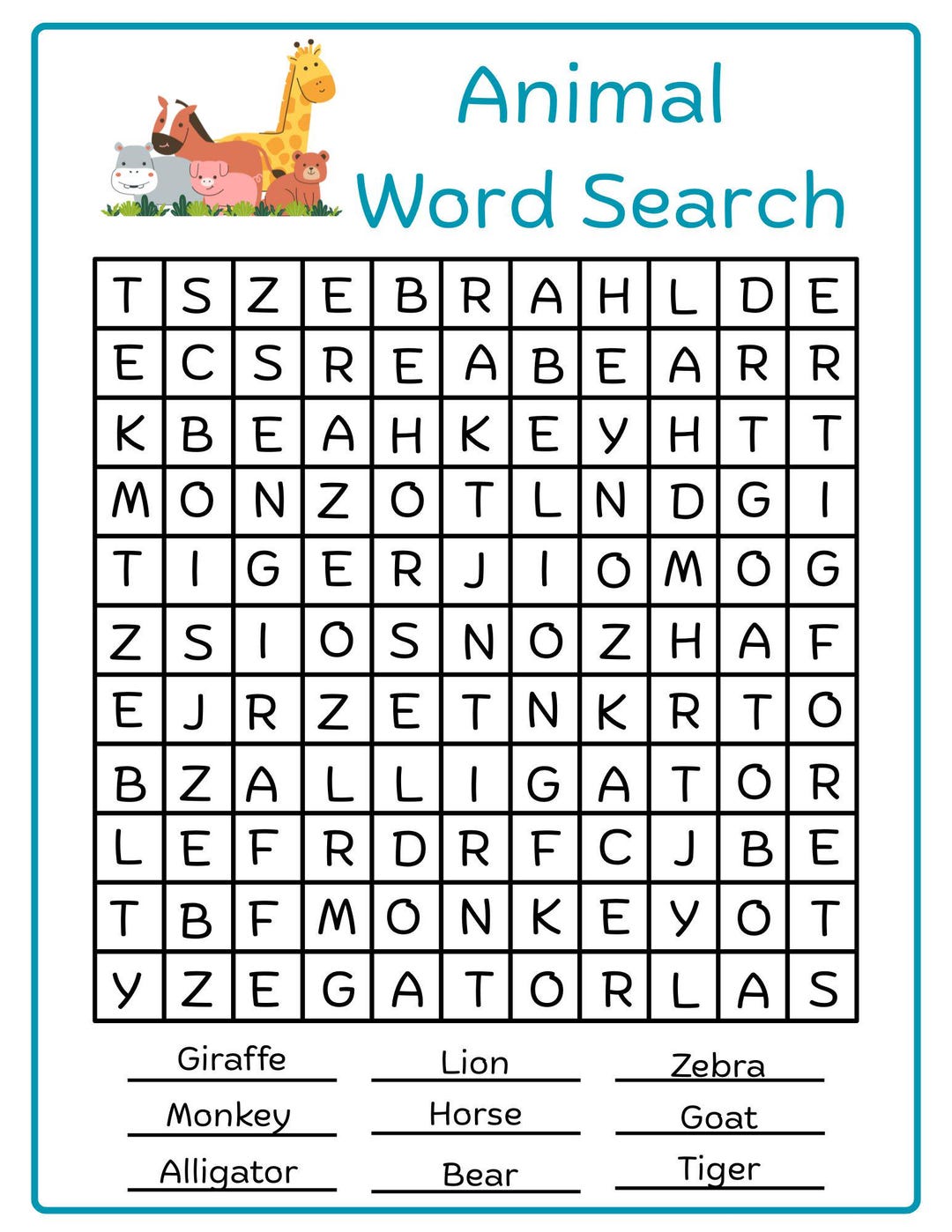 Kids Word Search Activity Sheets! - Etsy
