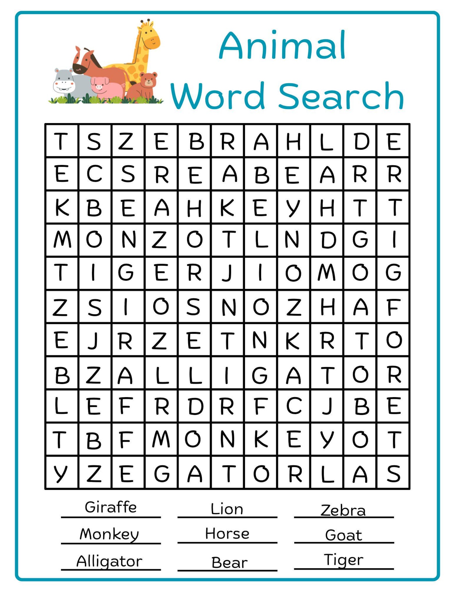 Kids Word Search Activity Sheets! - Etsy
