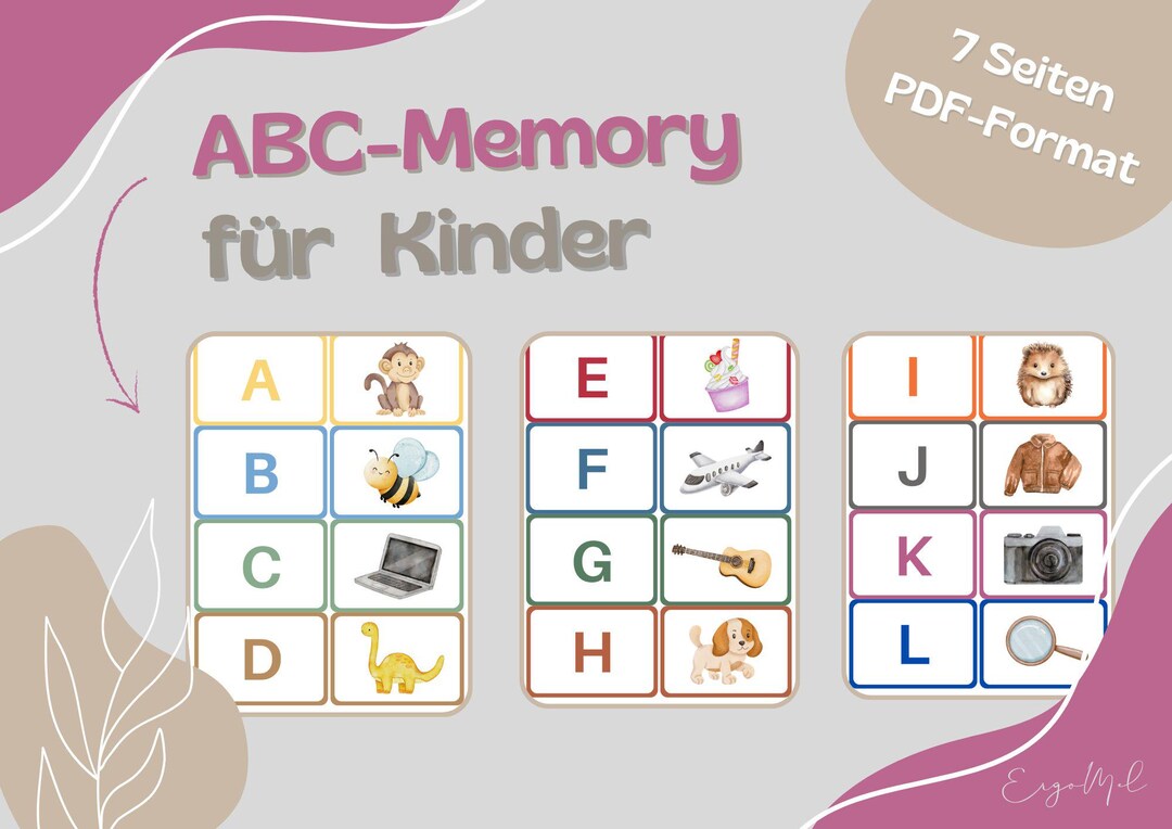 ABC Memory for Children, Learning Letters, Game, Elementary School ...